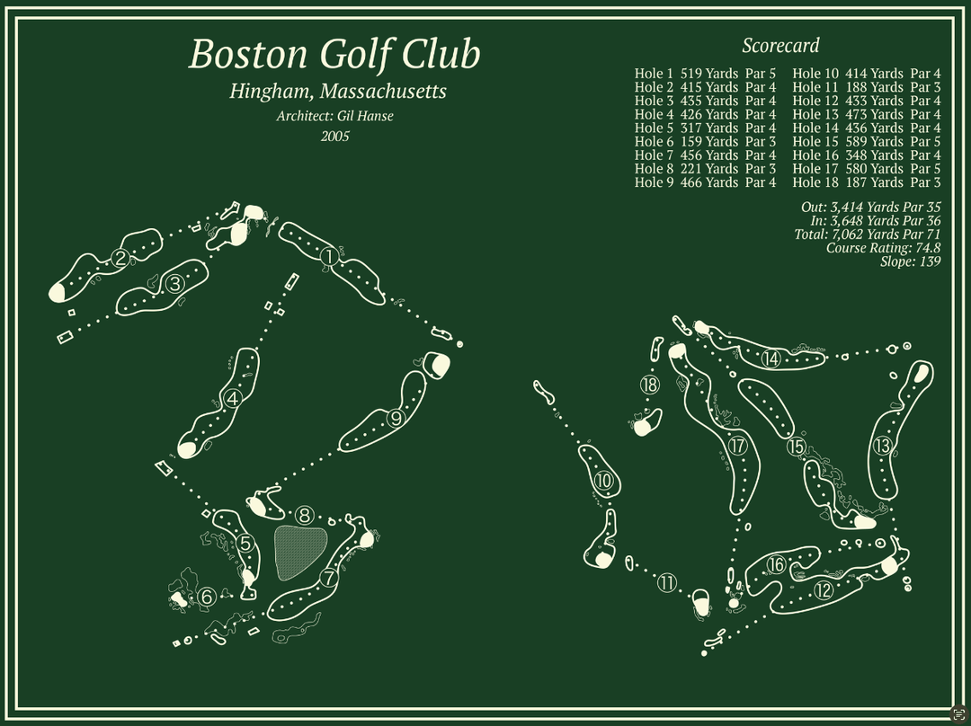Boston Golf Club – Course Maps